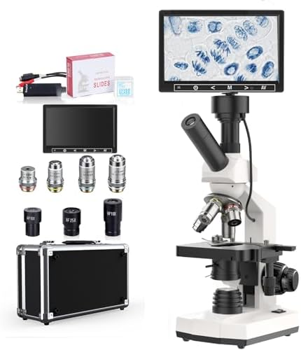 Amazon.com: Lab Compound Monocular Microscope 40X-2500X Magnification ...