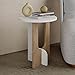JV Home Luna Round Side Table Narrow Modern End Table with Storage ...