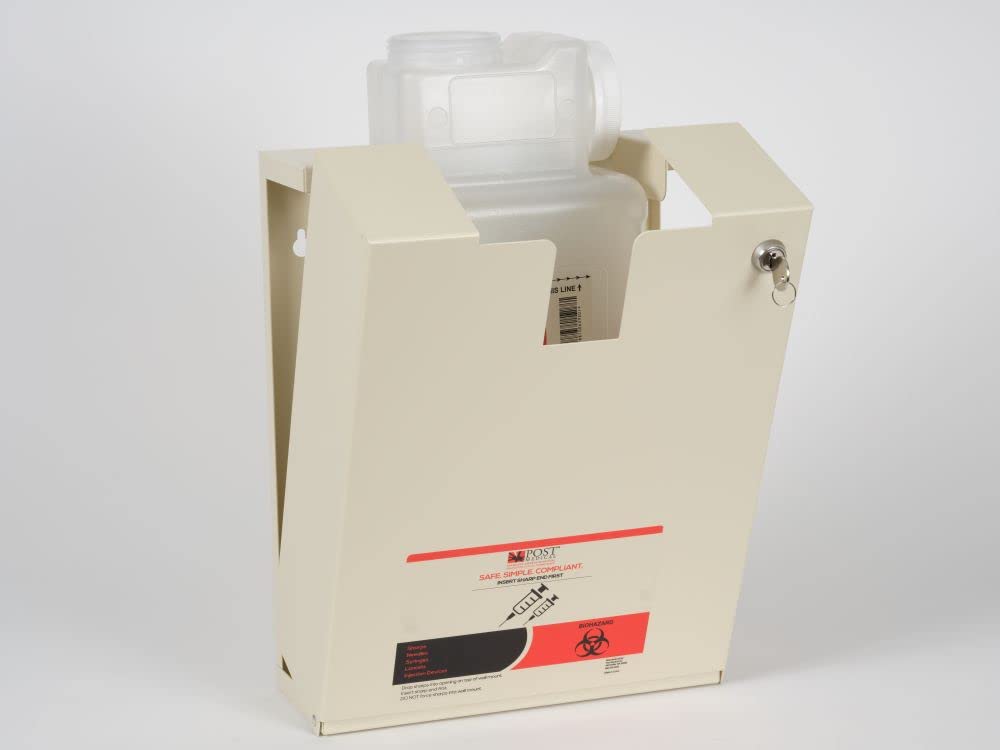 Amazon.com : Post Medical Sharps Container Cabinet - Wall Mounted Metal ...