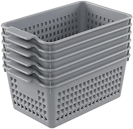 Amazon.com: Ggbin Slim Plastic Storage Basket, 6 Packs Small Desktop ...