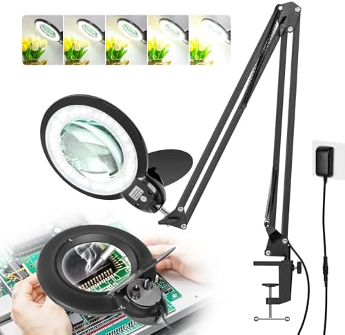 Amazon.com: HITTI 2200 Lumens 10X Magnifying Glass with Light and Stand ...