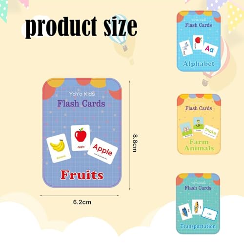 4 PCS Alphabet Flash Cards, Teach Letters, Colors, Shapes, Numbers ...