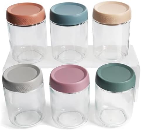 Amazon.com: Delove Upgraded Glass Mason Jars, 6-Pack 16oz, with ...