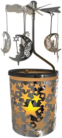 Amazon.com: Kingnero Rotary Candle Holder Metal Spinning Windmill ...