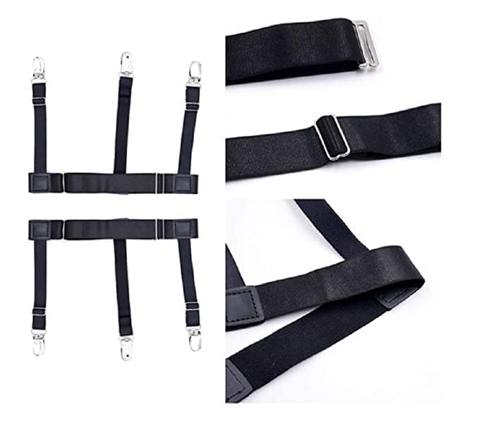 Buy Devil Adjustable Men's Shirt Stays Garters Elastic Nylon Adjustable ...