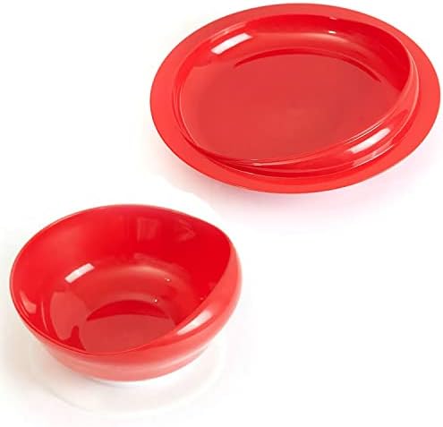 Amazon.com: Nymamypee 9.2'' Spill-Proof Scoop Plate and 5.8'' Bowl with ...