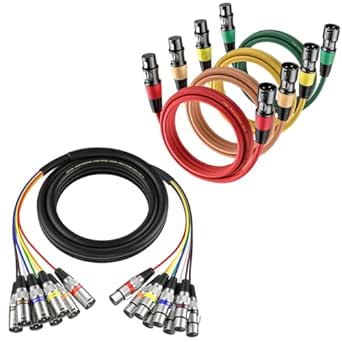 Amazon.com: EBXYA 8-Channel XLR Snake 25ft & XLR Cables 3ft 4Pack ...