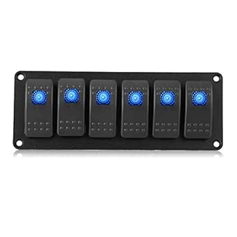 Aluminum Panel 12-24V Rocker Switch Boat Switch Panel Trailers Buses ...