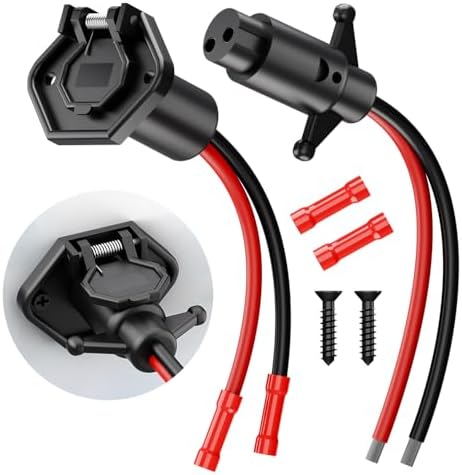 Amazon.com: Trolling Motor Plug, Malictele 12V-24V 8 Gauge 2 Wire ...