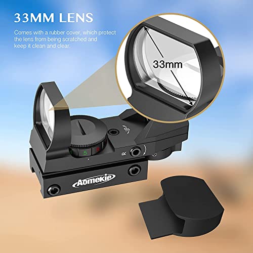 AOMEKIE Red Dot Sight Scope Tactical 4 Reticles Green & Red Air Rifle ...