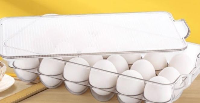 Buy Aekatray Stackable Acrylic Covered Egg Storage Box/Basket, Egg ...