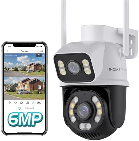 Amazon.com : INQMEGA 6MP Security Camera Outdoor Dual Lens,2.4G WiFi ...