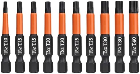 Teocpai 10Pcs Torx Bit Set, Magnetic Torx Head Screwdriver Drill Bit, 1 ...