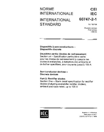IEC 60747-2-1 Ed. 1.0 b:1989, Semiconductor devices - Discrete devices ...