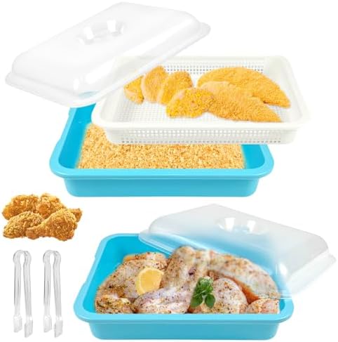 Amazon.com: KKONHII Batter Bowl with Lid 2 Pack Mess Free Breading ...