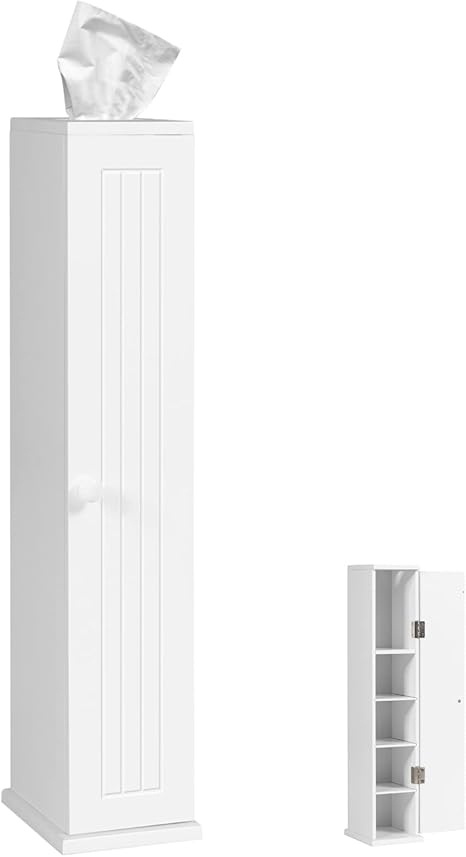 RELAX4LIFE Freestanding Tissue Cabinet, Slim Bathroom Storage Cabinet ...