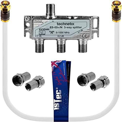 1STec Virgin Media 3 Way Technetix Passive Wideband Signal TV Splitter ...