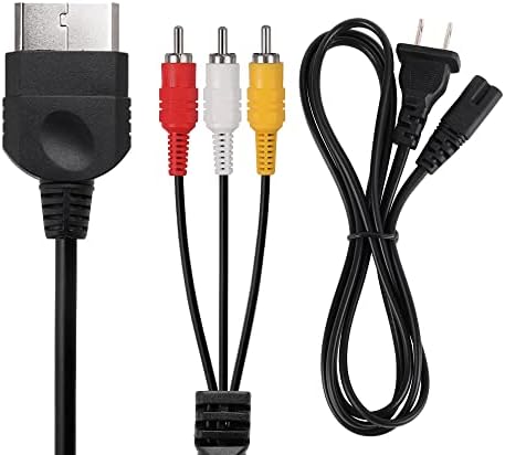 Amazon.com: Power Cord and AV Cable for Xbox, 2 Prong Power Supply ...