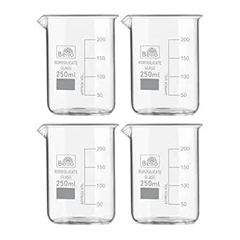 A Labo Plus Borosilicate 3.3 Glass Beaker 250 ml with Graduation Marks ...