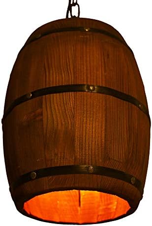 Amazon.com: Antique Wood Wine Barrel Pendant Light Small Hanging Rustic ...