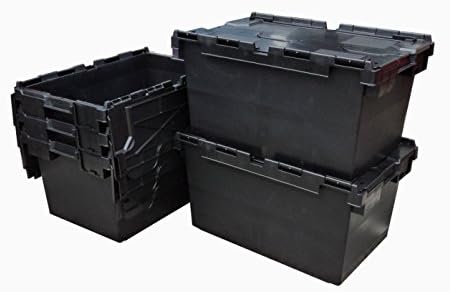 Plastor 10 x Large Plastic 80 Litre Heavy Duty Storage Boxes (71 x 46 x ...