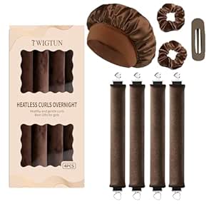 Amazon.com : Heatless Curls Overnight Hair Curlers - 4 Pcs No-Heat ...