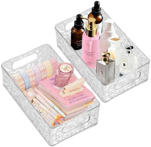 Amazon.com - IIDEA 2 Pack Clear Plastic Acrylic Storage Bins,Multi ...