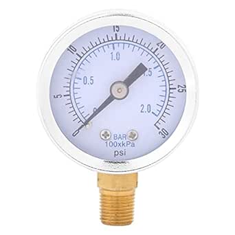 YDuupxe 0-30psi 0-2bar Hydraulic Manometer Pressure Mini Dial Water Oil ...