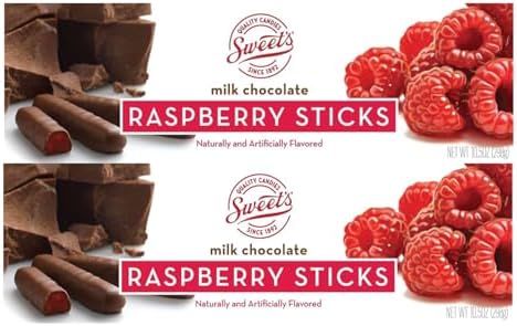 Amazon.com : Sweet's Candy Milk Chocolate Raspberry Stick (2) and Happy ...