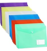 LOSYHU 30 Pack A4 Plastic Envelopes Wallets, Clear Plastic File Pockets ...