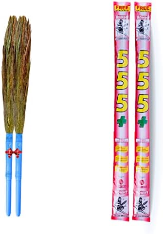 Monkey 555 International Steel Gold Handle Grass Broom - Pack of 2 ...
