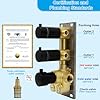 HOMEDEC 2 Way Shower Diverter Valve Brass Dual Functions Thermostatic Shower Mixing Valve Kit 3 ...