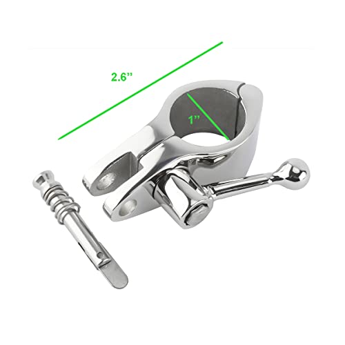 Snapklik.com : Bimini Top Rail Mounts Hinge 1 Inch w/Boat Pin Quick ...