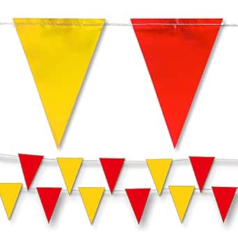 Amazon.com: NACARUM Red & Yellow Pennant Banner Flags | OSHA 500lb ...