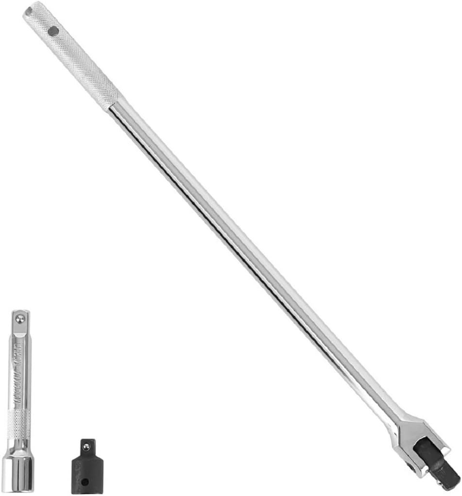 JANNO 18Inch 1/2 Breaker Bar With 1/2 to 3/8 Adapter, 180 Degree ...