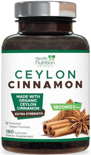 Amazon.com: NutriFlair Organic Ceylon Cinnamon Supplement 1200mg, 120 ...
