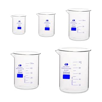 King Mariot Medical Equipments 5 Pcs | Graduated Glass Beaker Set | 5ml ...