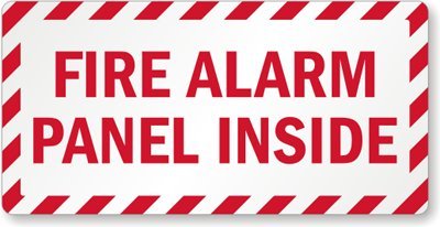 Fire Alarm Panel inside, Aluminum Sign, 10" x 5": Industrial Warning ...