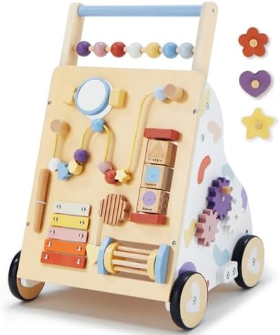 Amazon.com: Frogprin Wooden Baby Walker, Baby Push Walker, Montessori ...