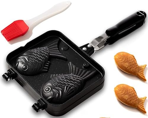 Amazon.com: ZOOFOX Taiyaki Fish-shaped Cake Pan, Non-stick Waffle Cake ...