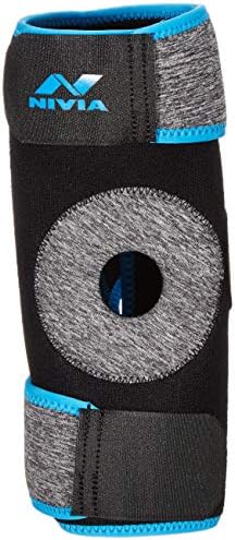 Nivia Orthopedic Knee Support Open Patella Adjustable(Free Size, Black ...