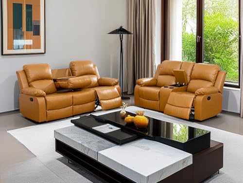 Amazon.com: 2PCS Reclining Couch Living Room Furniture Sets Manual ...