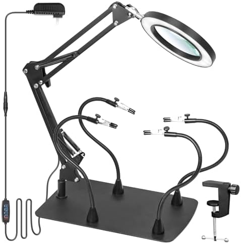 Amazon.com: 10X Magnifying Glass with Light and Stand, NUEYiO 12 * 8 ...