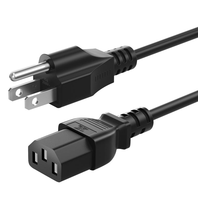 Amazon.com: QYD 10FT(3m) AC Power Cord, 3 Prong C13 Power Cord ...