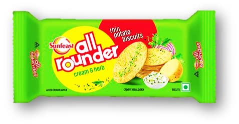 Sunfeast All Rounder Thin Potato Biscuit - Cream & Herb 75g Unique : Amazon.in: Grocery ...