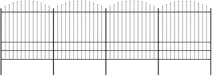 Mokuyary Gartenzaun mit Speerspitze Stahl 714,5 x 200 cm Schwarz ...