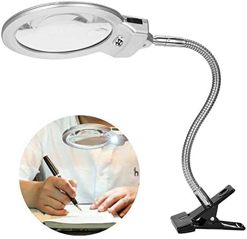NUSKON Lámpara LED de Lupa Plegable con Base, Lupa de Escritorio LED ...