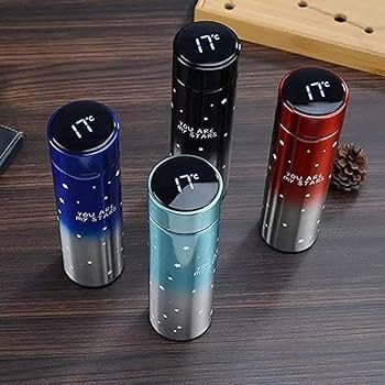 Star Printed Temprature Expensive Black Water Bottle | Smart Vacuum ...