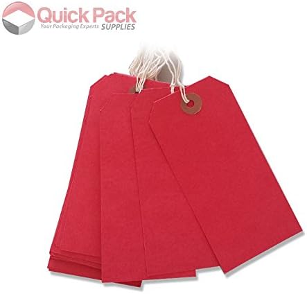 50 Pack - 120 x 60mm Red Coloured Strung Tags : Amazon.co.uk ...