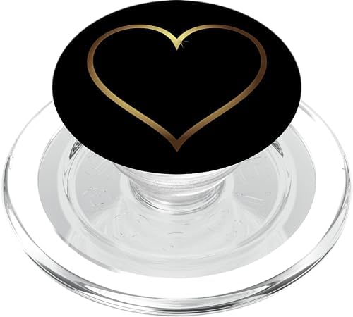 Amazon.com: Gold Heart Shape Love Sign Black PopSocket PopSockets ...